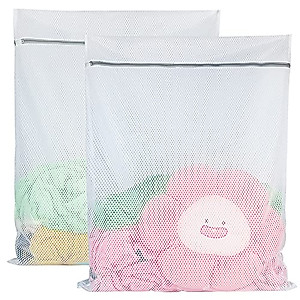 Vivifying Mesh Laundry Bags, 2 Pack Extra Large Honeycomb Laundry Bags Mesh Wash Bags for Coats, Stuffed Toys, Blanket, Sweater, Delicates Clothes
