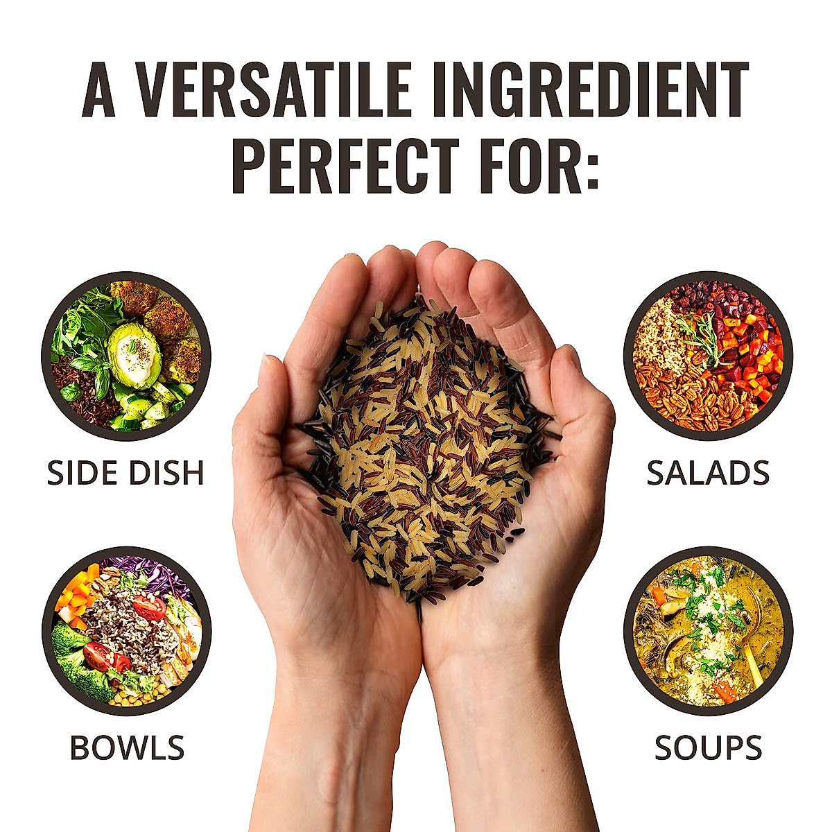 3 Packs x 14 ounces Jasmine Thai Trio, Riceberry Rice (Jasmine Black Rice), Brown Jasmine Rice and Red Jasmine Rice, Non Gluten, Non-Gmo, Kosher and Vegan - Floating Leaf