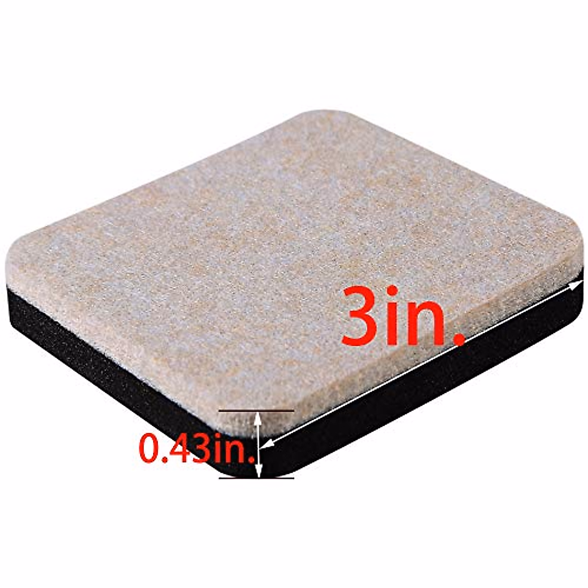 Liyic 20 Pack 3in.Square Felt Sliders for Hard Surfaces-Felt Furniture Sliders - Heavy Duty Sliders – Reusable Hardwood Floor Sliders -Furniture Moving Sliders-Sofa Sliders Gliders Glides Movers