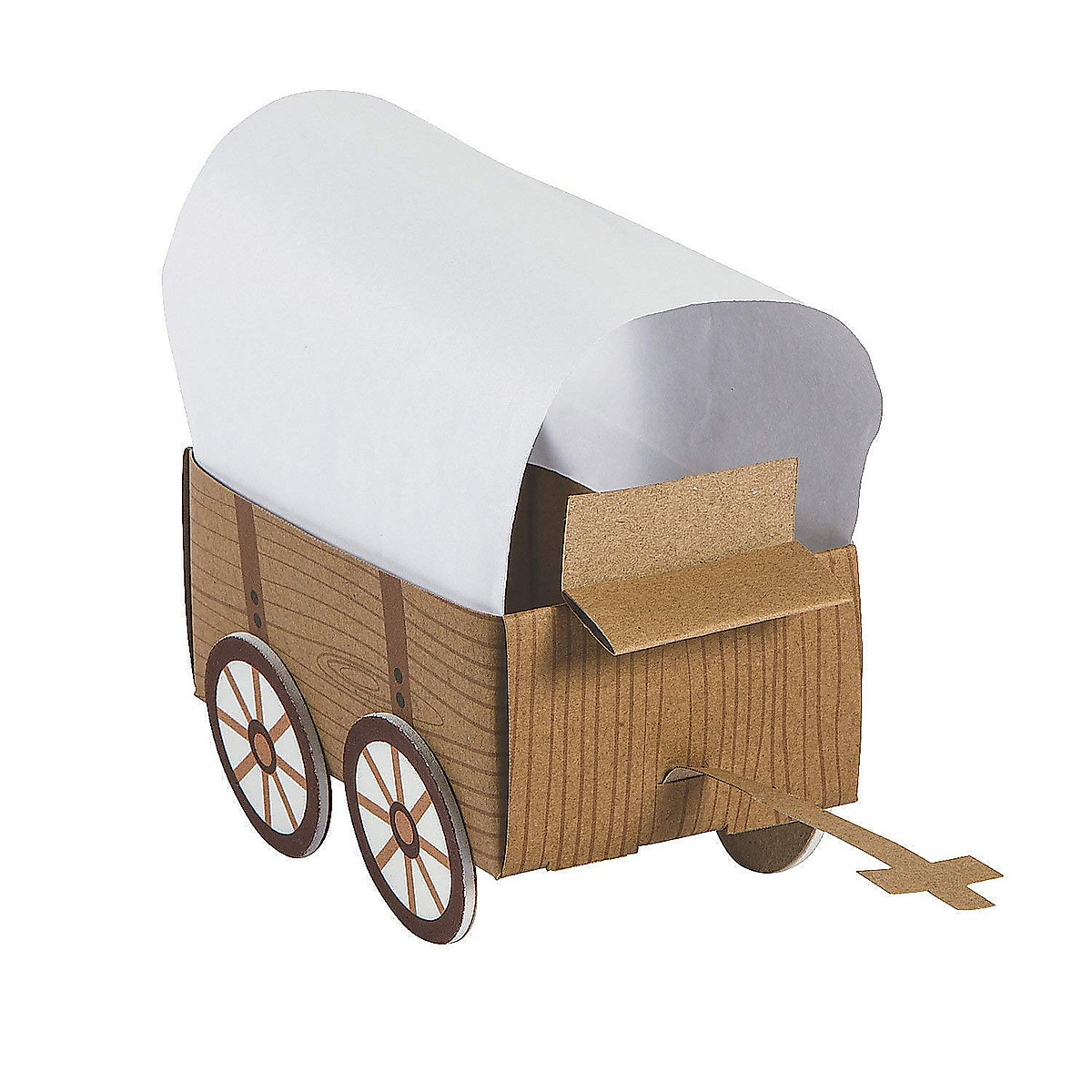 Fun Express 3D Western Covered Wagon Craft Kit - Makes 12 - VBS Vacation Bible School Supplies/Decor - Craft Kits and Activities for Kids