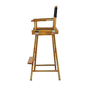 Casual Home 30" Director's Chair Honey Oak Frame-with Black Canvas, Bar Height