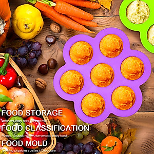 Potchen 4 Pcs Silicone Baby Food Freezer Tray with Lid Stackable Reusable 2.5oz Silicone Baby Food Freezer Molds Storage Tray for Homemade Egg Bite Vegetable Fruit Purees Breastmilk(Colorful)