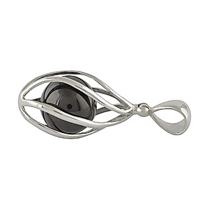 Starborn Elite Shungite Sphere Sterling Silver Spiral Pendant - 12mm