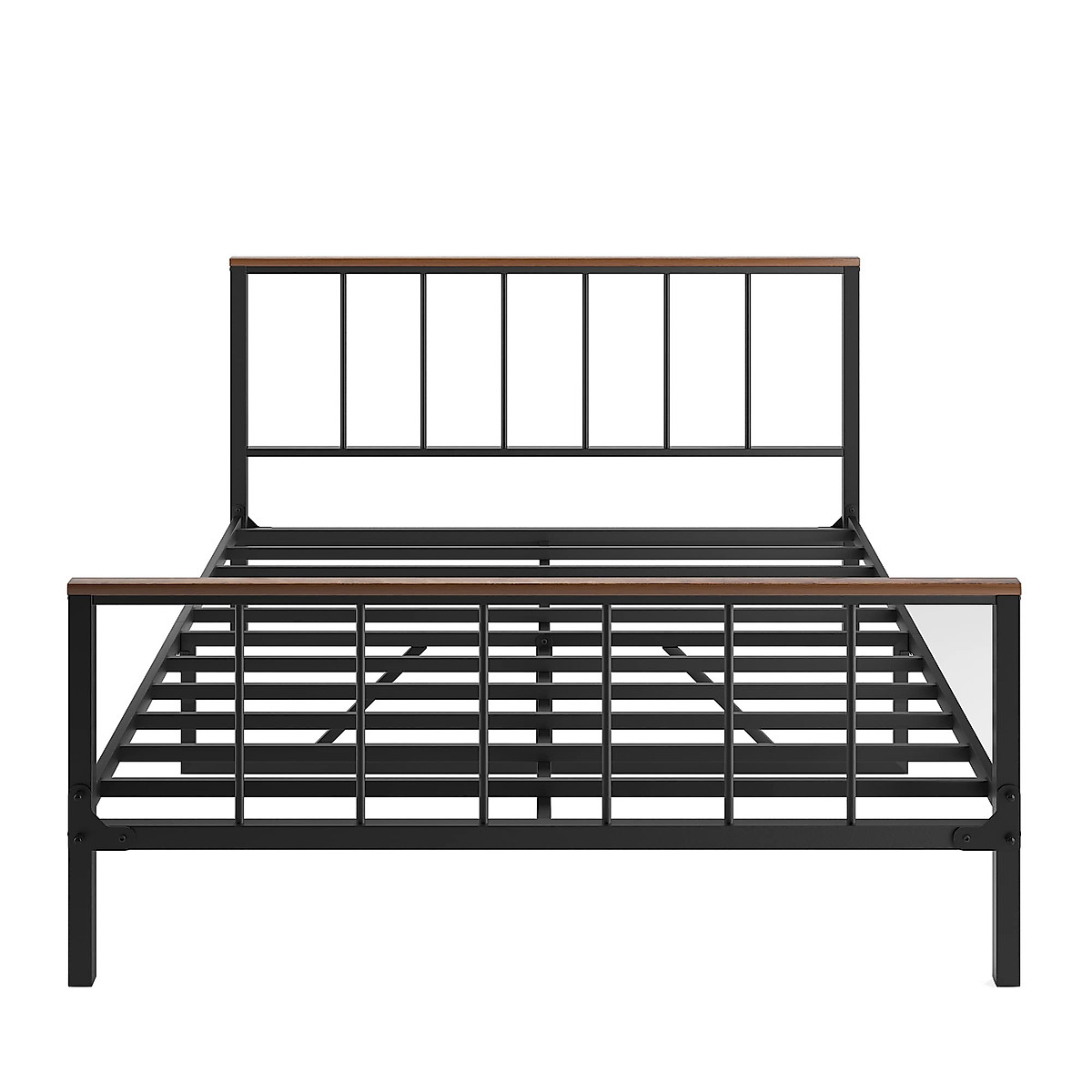 yoptote, Queen Size Metal Platform Frames with Headboard and Footboard for Bedroom,Black Bed