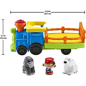 Fisher-Price Little People Toddler Toy Train Choo-Choo Zoo with Music Sounds and 3 Figures for Pretend Play Ages 1+ Years