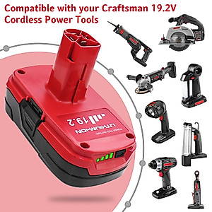 2 Pack 3.0Ah 19.2V Diehard C3 Replacement Battery for Craftsman 19.2V Battery XCP Compatible with Craftsman 19.2 Volt Lithium ion Battery 11375 130279005 1323903 315.115410 315.11485 Cordless Tools