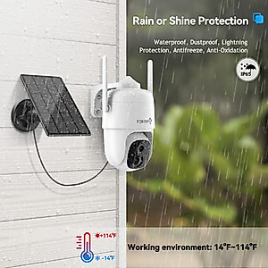 Solar Outdoor Security Camera, Wireless 3MP Pan Tilt 360° View WiFi Weatherproof Surveillance Camera Support Color Night Vision, Alexa, Siren Alarm, Spotlight Motion Detection, 2 Way Audio, Cloud/SD