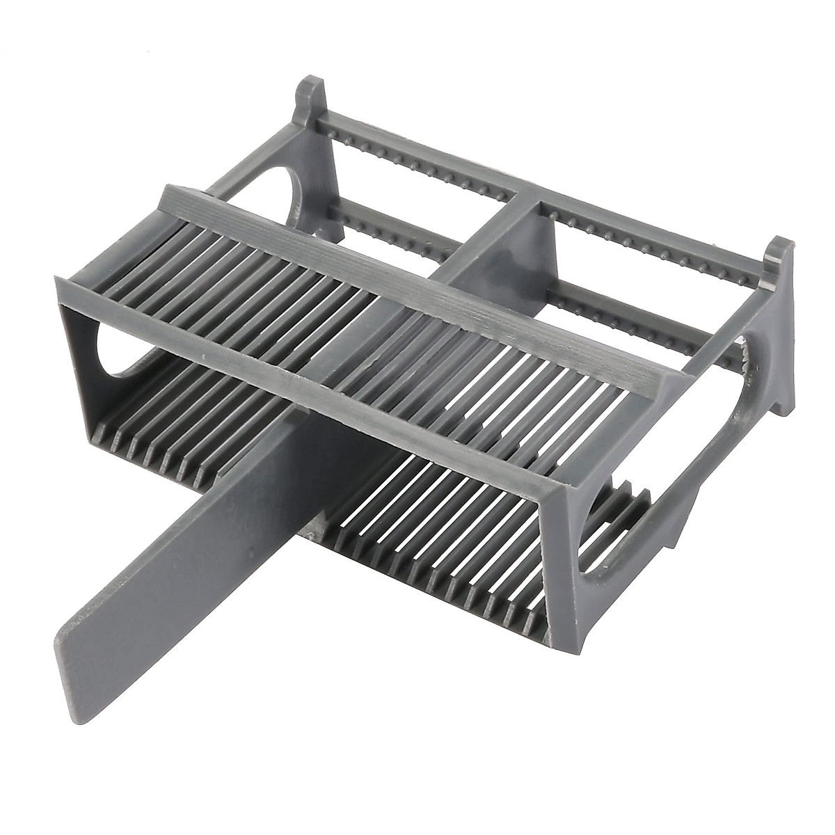 uxcell Microscope Slides Rack 24 Positions Polypropylene Staining Rack Gray for Research Experiments
