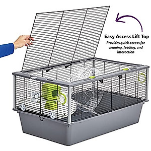 MidWest Homes for Pets Hamster Nation Hamster Home, Jumbo Hamster Cage Measures 38.2L x 22.6W x 15.4H inches and Provides for 676 Sq. inches of Unbroken floorspace, Includes All Accessories