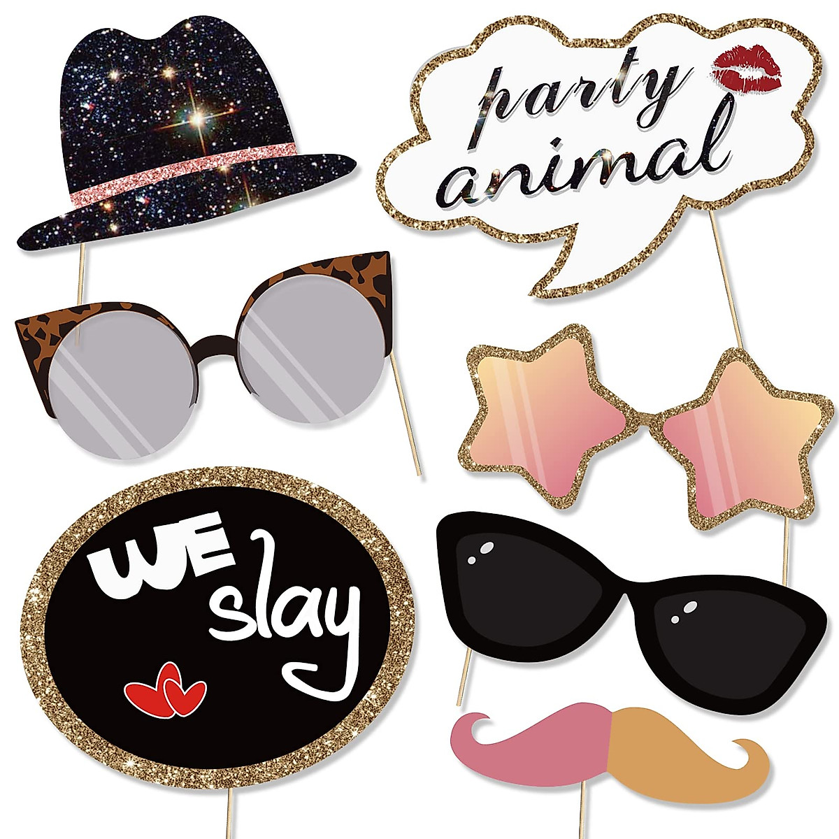 Zayvor Bachelorette Photo Booth Props with Stick and Strike a Pose Sign, Rose Gold Future Mrs Party Decorations, Bride to Be, Bridal Shower Girls Night Out Selfie Props Games Accessories,43 Count