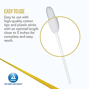 Dynarex Lemon-Glycerin Swabsticks, Pleasant Tasting Cotton Swabs That Gently Soothes and Refreshes Dry Mouth, 3 Oral Swabsticks per Packet, 1 Box of 75 Lemon-Glycerin Swabsticks