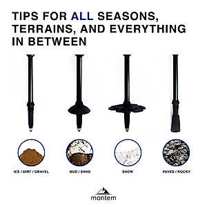 Montem Folding Collapsible Hiking/Walking/Trekking Poles - One Pair (2 Poles)