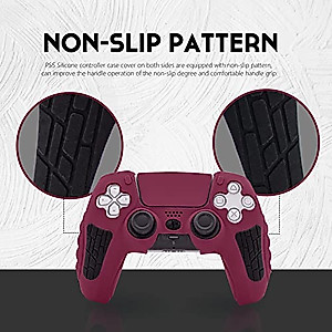 PS5 Controller Skin Anti-Sweat, Anti-Slip,and Dustproof PS5 Silicone Controller Case PS5 Controller Accessories for Playstation 5 Controller Skin(CosmicRed)