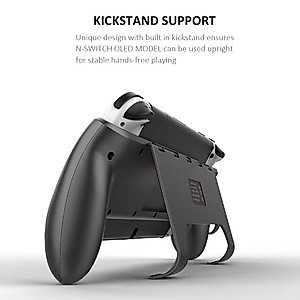 ECHZOVE Switch OLED Grip, Comfortable and Ergonomic Gaming Portable Protective Handheld Grip, Joy Con and Switch OLED Control, Accessories for Switch 2021 with Game Slots and Kickstand - Black