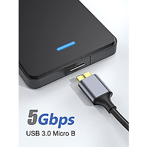 USB Micro B External Hard Drive Cable 1.5FT, Micro B USB 3.0 Cable USB A to Micro B Cord Compatible with Samsung Galaxy S5/Note 3, Seagate Hard Drive, Camera