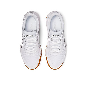 ASICS Women's UPCOURT 5 Volleyball Shoes, 8, WHITE/PURE Silver