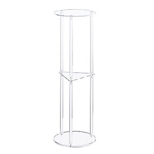HMYHUM Acrylic Drink Table for Small Spaces, Martini Table for Living Room, Small Drink Side Table, 3 Tiers, Round, Modern, 8" L x 8" W x 26" H, Clear