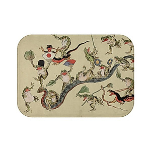 Bath Mat Frog Japanese Home Decor Durable Welcome Front Door Mats Entryway Rugs Non-Slip Floor Mat Entrance Rugs Bath Rug Kitchen Rugs 18 x 30 in