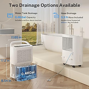 Yaufey 2024 Most Efficient Energy Star Dehumidifier for 2,000 Sq. Ft. Home, Basement and Large Room - Powerful, Quiet with Humidity Control, Timer, Drain Hose and Water Tank
