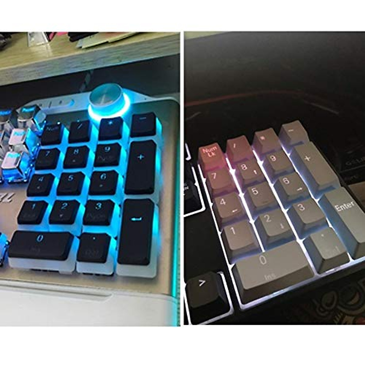 Gaming Mouse and Keyboard 17 Keys RGB Top Printed PBT Backlit Keycap for Mechanical Keyboard (Color : Purple Powder)