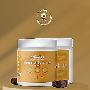 Aniwell Probiotics Chews for Digestive Health: Powered by Mixed Tocopherols, Supports Gut Health, Digestive Balance & Allergy Relief - 30 Soft Chews