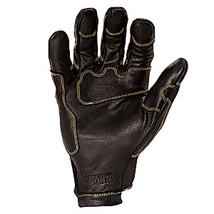 DEWALT Short Cuff Durable Welding and Fabricator Gloves, Abrasion-Resistant Leather Palm, Constructed of Fire-Resistant Materials, Kevlar Stitching, Knuckle Guard, Large