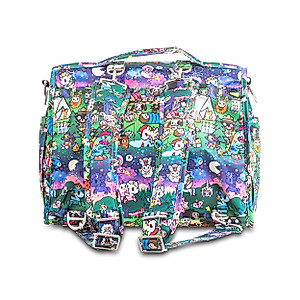 JuJuBe x Tokidoki B.F.F. Diaper Backpack, Multi-functional Convertible + Messenger Bag | Travel-Friendly, Stylish Diaper Bag | Camp Toki