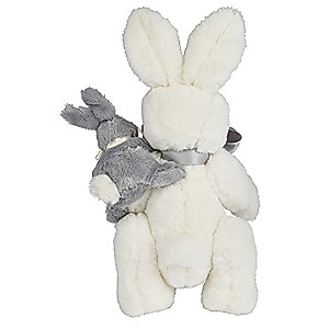 Bearington Skip and Hop White Gray Plush Stuffed Animal Bunny Rabbit, Adorable, Cuddly, Great Gift for Bunny Lovers of All Ages, Birthdays, Holidays and Special Occasions, 14 inches