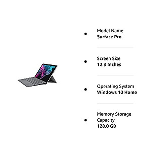 Microsoft Surface Pro 6 (Intel Core i5, 128GB SSD, 8GB RAM) + Type Cover Bundle (Platinum) (Renewed)