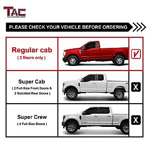 TAC Side Steps fit 1998-2011 Ford Ranger Regular Cab Pickup Truck 3 inches Black Side Bars Nerf Bars Step Rails Running Boards Rock Panel Off Road Exterior Accessories (2 Pieces Running Boards)