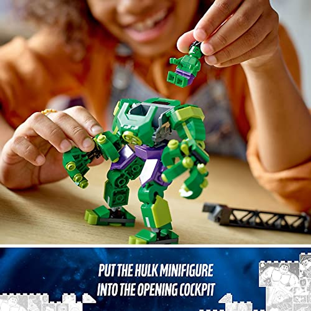 LEGO Marvel Hulk Mech Armor 76241, Avengers Action Figure Set, Collectable Super Hero Buildable Toys for Boys and Girls Ages 6 Plus, Gift Idea
