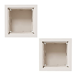 Pure Garden Lattice Design Planter Box 2-Pack – 14.75-Inch Decorative Outdoor Flower or Plant Pots – Front Porch, Patio, and Garden Decor (White)