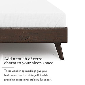 DG Casa Soloman Mid Century Modern Upholstered Platform Bed Frame with Square Button Tufted Headboard and Full Wooden Slats, Box Spring Not Required - King Size in Gray Fabric