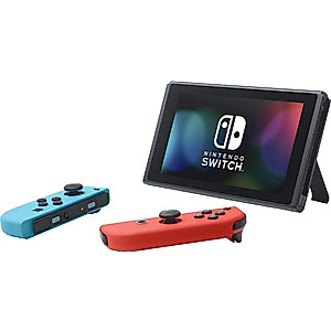 Nintendo 2020 Premium Switch 32GB Console Family Holiday Essential Bundle - Neon Red/Neon Blue Joy-Con, Super Mario Odyssey, TMLTT 128GB MicroSD Card, HDMI Cable