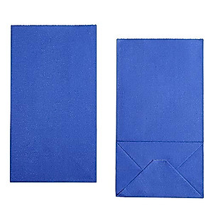 Party Favor Bag - 50 Piece Navy Blue Kraft Paper Treat Bags Ideal for, Lunch, Gift Bags Birthday Parties, July 4th or Baby Showers - 5 x 3 x 9 Inch