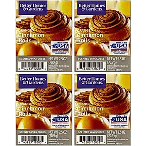 Better Homes and Gardens Orange Cinnamon Rolls Wax Cubes 2.5 oz x 4