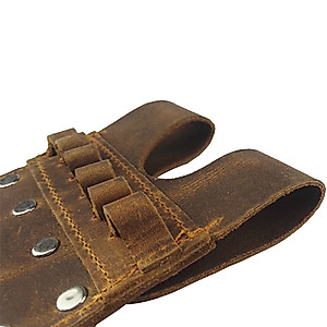 CHINA AMIER ARCHERY Back Pocket Arrow Quiver Horse Leather Pocket Quiver for Holding 6 Pieces Arrows (Brown)