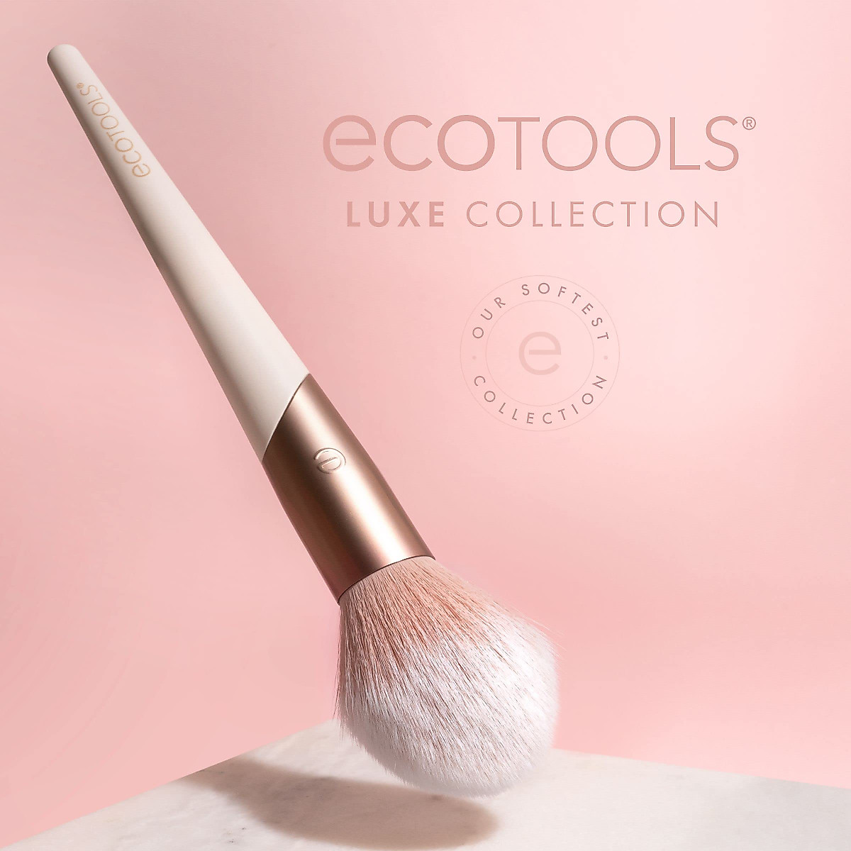 EcoTools Ecofriendly Luxe Flawless Foundation Makeup Brush for Liquid & Cream Foundation, Dense, Synthetic Bristles, Eco-Friendly Premium Quality Makeup Brush, Vegan & Cruelty-Free, 1 Count