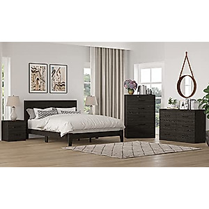 Galano Hamsper 5 Drawer Dresser - Chest of Drawers for Bedroom - Clothes Storage - Drawer and Closet Organizer - Drawer Glides - Easy Assembly - Dark Grey Oak