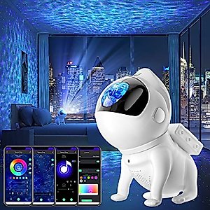 CHICLEW Galaxy Projector 360° Adjustable, Space Dog Star Projector with Unlimited Colors and Combinations, Night Light Projector with Bluetooth Speaker and White Noise, Aurora Projector for Kids
