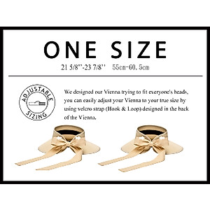 Pineapple&Star Vienna Visor Women's Summer Sun Straw Foldable Hat UPF 50+ (Beige)