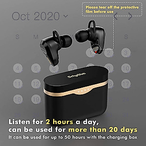 Srhythm Soulmate Series S5 Active Noise Cancelling Earbuds, Wireless ANC Bluetooth 5.1 Earphones with 50 Hours’ Playtime HiFi Stereo Deep Bass and Touch Control for Sports,Travel