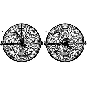 Simple Deluxe 20 Inch High Velocity 3 Speed, Black Wall-Mount Fan, 2-Pack HIFANXWALLMOUNT20X2
