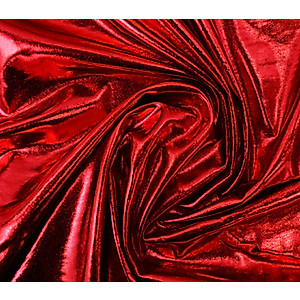Spandex Fabric Metallic Ferrari RED / 60" Wide/Sold by The Yard
