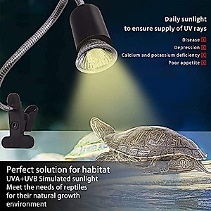 Reptile Heat Lamp,Aquarium Tank Heat Light,E26/E27 Turtle Basking Spot Lamp with Dimmable Switch,86.6in Habitat Basking Heat Lamp,Heating Lighting for Tortoise/Lizard/Amphibian/Snake/Aquarium(No Bulb)