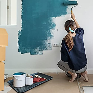 Stalwart All Weather Boot Tray - Large Water Resistant Plastic Utility Shoe Mat for Indoor and Outdoor Use in All Seasons (Set of Two, Black)