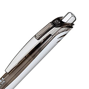 Pentel EnerGel Pearl Deluxe RTX Retractable Liquid Gel Pen, (0.7mm), Accent, Black Ink, Box of 12 (BL77PW-A)