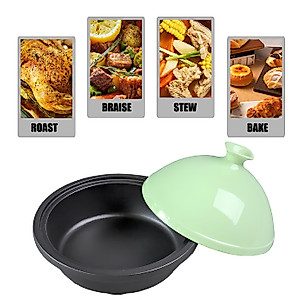 Xgxoz Enameled Cast Iron Tajine Cooking Pot Tajine with Base And Ceramic Lid Ceramic Cooking Pot for Home Kitchen Restaurant