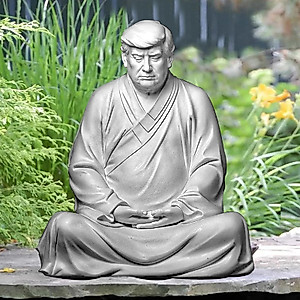 FEBUD Statue, Mediating Zen Statue Garden Decor Figurine Table Home Decor Accent/White