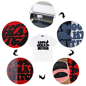 RENLITONG 3D Puff HTV Matte Heat Transfer Vinyl Roll 12" x 7ft Iron on for Heat Press T Shirt for All Cutter Machine Heat Vinyl Design (7ft, 3D Puff Black)